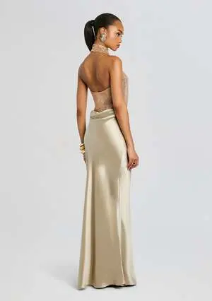 Retrofete Vanya Embellished Gown - Latte
