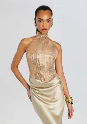 Retrofete Vanya Embellished Gown - Latte