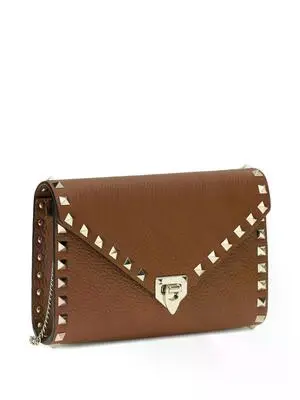 Valentino Garavani Rockstud Leather Clutch Bag - Brown