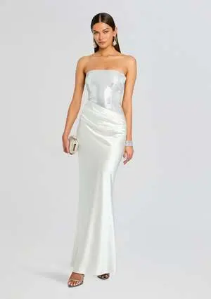 Retrofete Alexandra Embellished Dress - White/silver