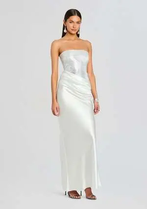 Retrofete Alexandra Embellished Dress - White/silver