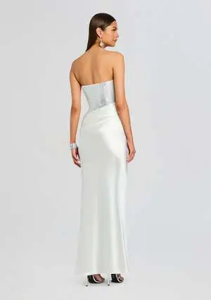 Retrofete Alexandra Embellished Dress - White/silver