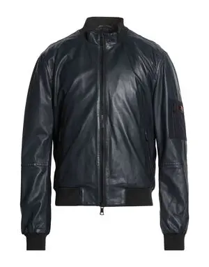 Peuterey Leather Bomber Jacket - Blue