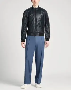 Peuterey Leather Bomber Jacket - Blue