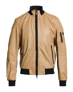 Peuterey PEUTEREY Red Leather Bomber Jacket Sand