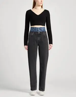 Sandro Straight-leg Two-tone Denim Jeans