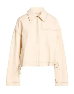 Sandro Cotton Harrington Jacket - Cream