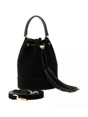 GIANVITO ROSSI Sienna Tassel-detail Bucket Bag - Black