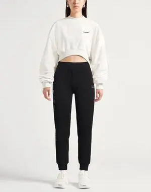 EA7 Cotton Elastane Track Pants - Black