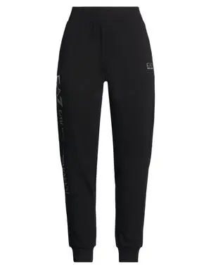 EA7 Cotton Elastane Track Pants - Black