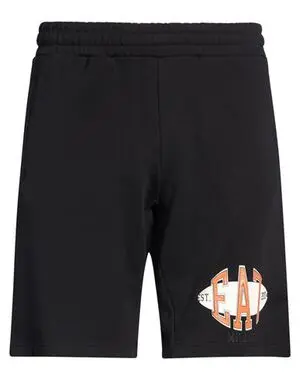 EA7 Cotton French Terry Athletic Shorts - Black