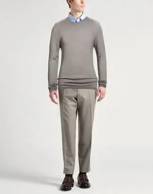 120% Lino Cashmere Crewneck Sweater - Grey