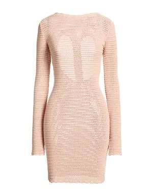 Elisabetta Franchi Mini Crochet-knit Dress - Pink