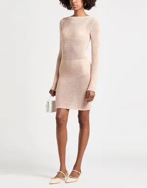 Elisabetta Franchi Mini Crochet-knit Dress - Pink