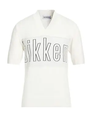BIKKEMBERGS Knitted V-neck Short Sleeve Sweater
