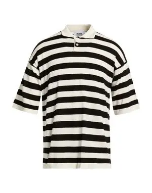 Alpha Studio Striped Jacquard-knit Cotton Polo Shirt - Black