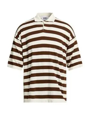 Alpha Studio Striped Jacquard-knit Cotton Polo Shirt
