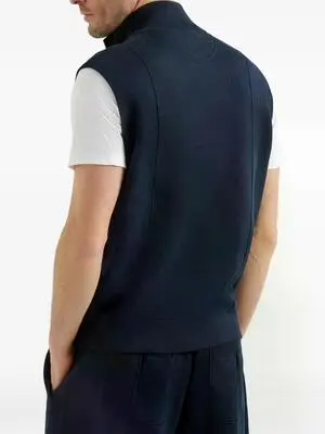 Brunello Cucinelli Cotton And Silk Double-knit Vest - Blue