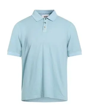 Alpha Studio Man Polo Shirt Sky Blue Size 40 Cotton, Elastane Sky Blue