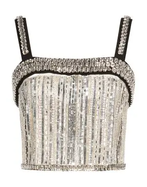 Elisabetta Franchi Striped Crop Top