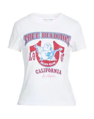 True Religion T-shirt With Print, Crystals And Logo