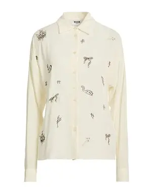 MSGM Crepe Shirt With Appliqués