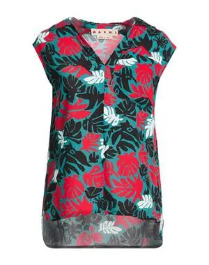 Marni Floral-print Top - Deep Teal