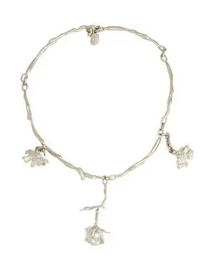 Marni Floral Appliqué Metal Necklace - Silver