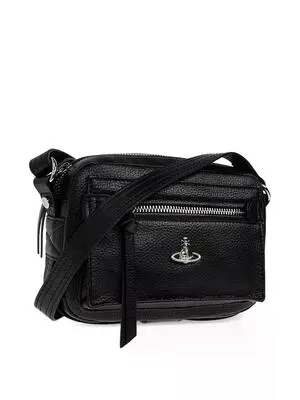 VIVIENNE WESTWOOD Hannah Zip Textured Shoulder Bag - Black