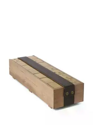 Brunello Cucinelli Walnut Wood Brass Dominoes Set - Neutrals