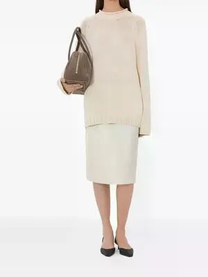 Loulou De Saison Raglan-sleeve Ribbed Sweater - Neutrals