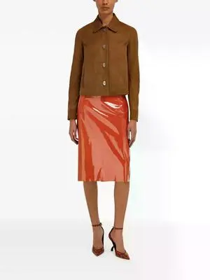FERRAGAMO Boxy Nubuck Jacket - Brown