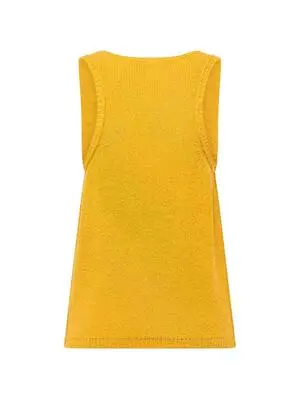 LANEUS V-neck Knitted Sleeveless - Yellow
