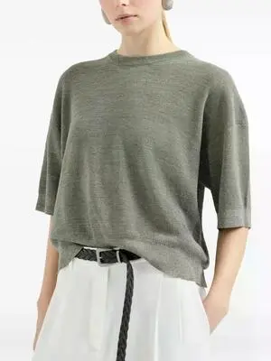 Brunello Cucinelli Sparkling Linen Sweater - Green