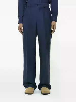 LANEUS Buttoned-flap-pocket Trousers - Blue