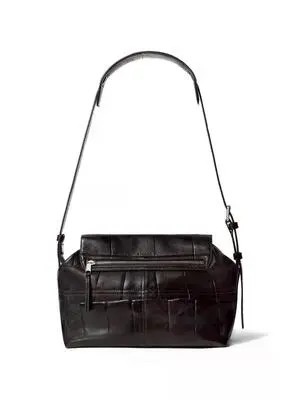 LEMAIRE Medium Croco-embossed Flap Messenger Bag