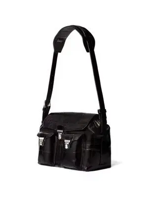 LEMAIRE Medium Croco-embossed Flap Messenger Bag