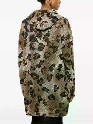 LANEUS Hooded Leopard-print Cardigan