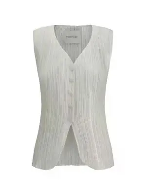 GONGDID DESIGN Buttoned Pleated Gilet