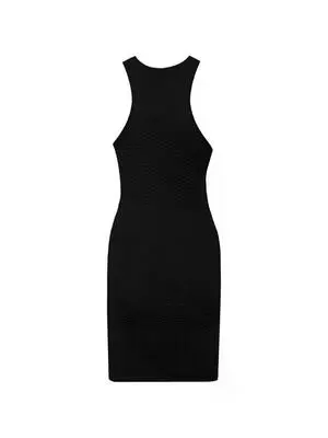 LANEUS Sleeveless Knitted Dress - Black