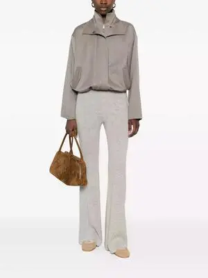 Eric Bompard Ribbed Flared Trousers - Grey