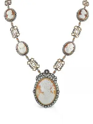 LB EXCLUSIVE Diamond Cameo Necklace - Gold