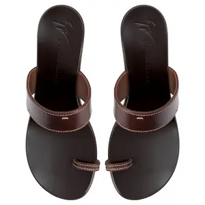 GIUSEPPE ZANOTTI Nitis 40 Leather Thong Sandals - Brown