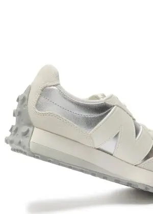 NEW BALANCE 327 Panelled Metallic Leather Sneakers