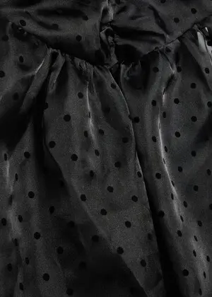 GANNI Polka-dot Ruched Organza Midi Dress