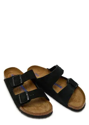 BIRKENSTOCK Arizona Suede Sliders - Black