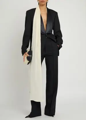 ARMARIUM Wool And Silk-blend Jacket With Detachable Scarf