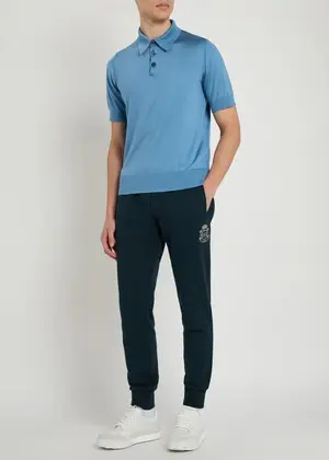 Dolce & Gabbana Logo-appliquéd Cotton Sweatpants - Navy