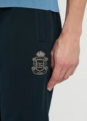 Dolce & Gabbana Logo-appliquéd Cotton Sweatpants - Navy