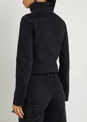COURREGES Reedition Logo Stretch-denim Jacket - Black
